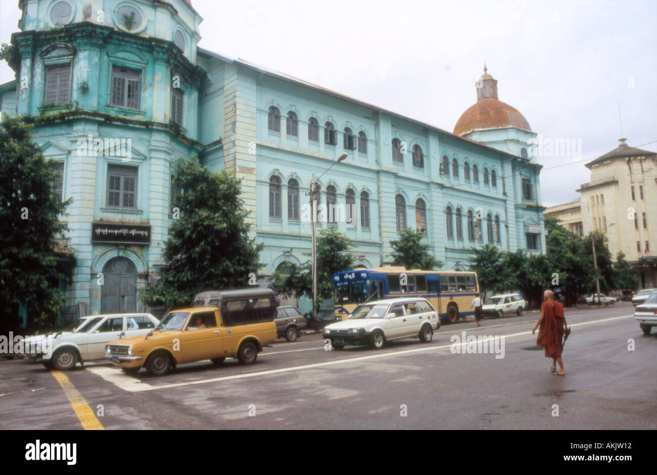 Colonial Building In the streets of Yangon Myanmar Burma Stock Photo ...