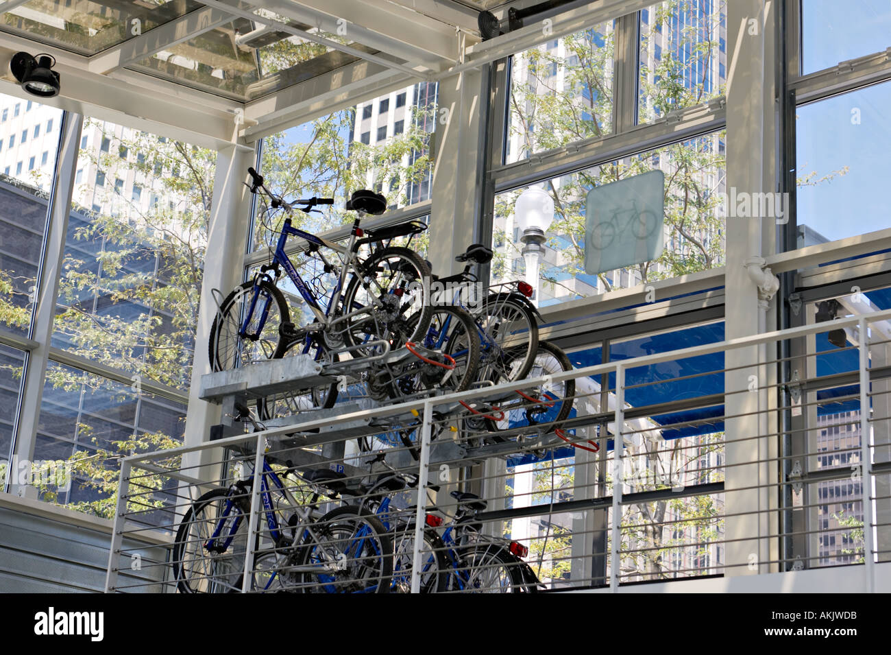 PARKS Chicago Illinois Millennium Park bicycle station features bicycle ...