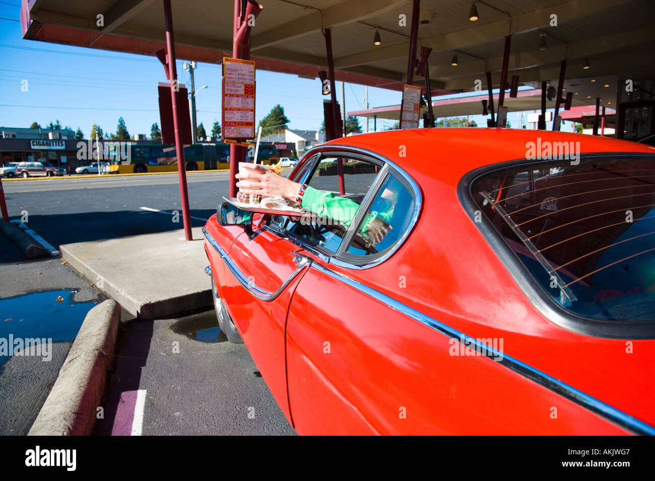 Drive In Food Tray In Window High Resolution Stock Photography and ...