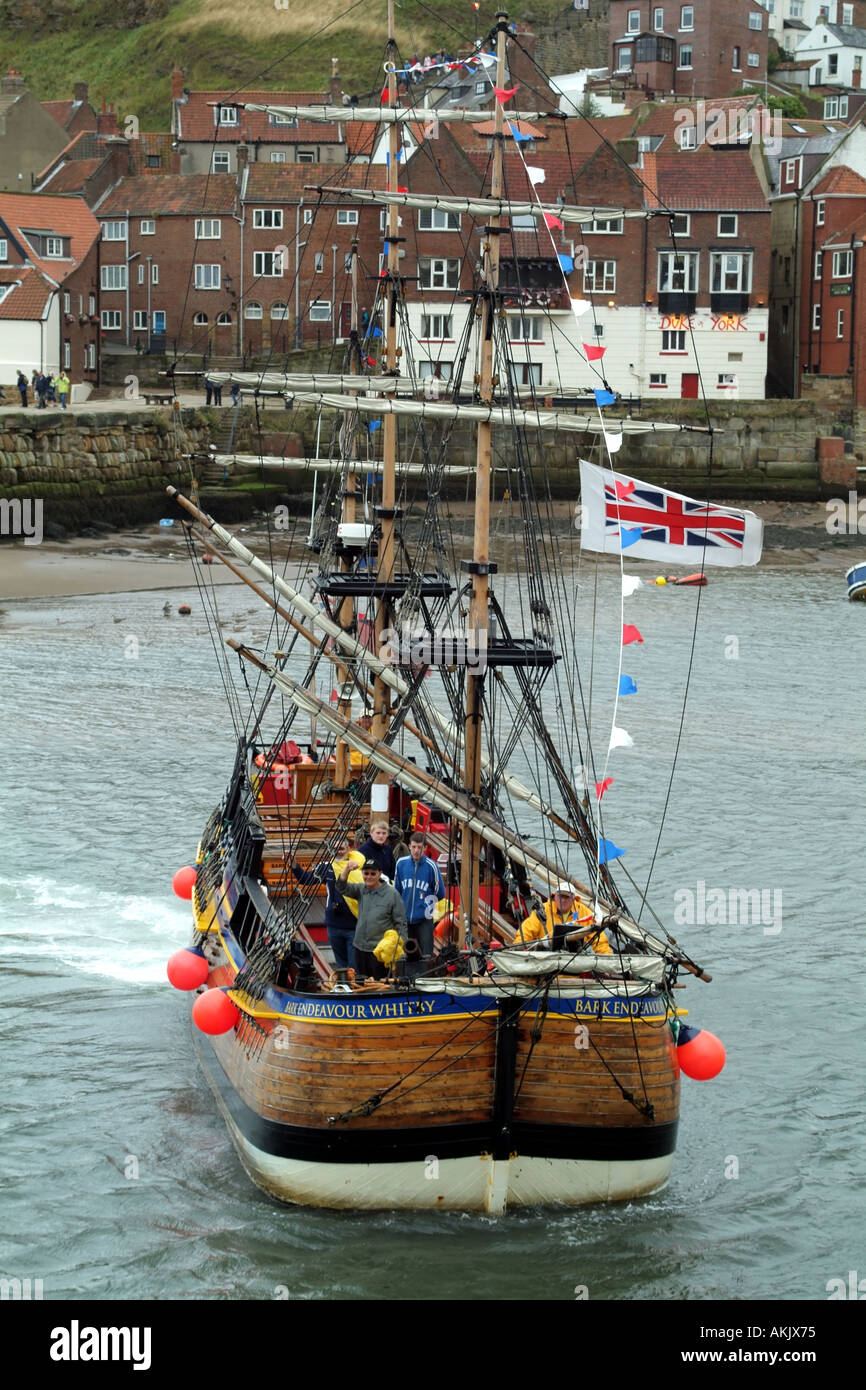 Whitby North Yorkshire England UK Europe pleasure boat Bark Endeavour ...