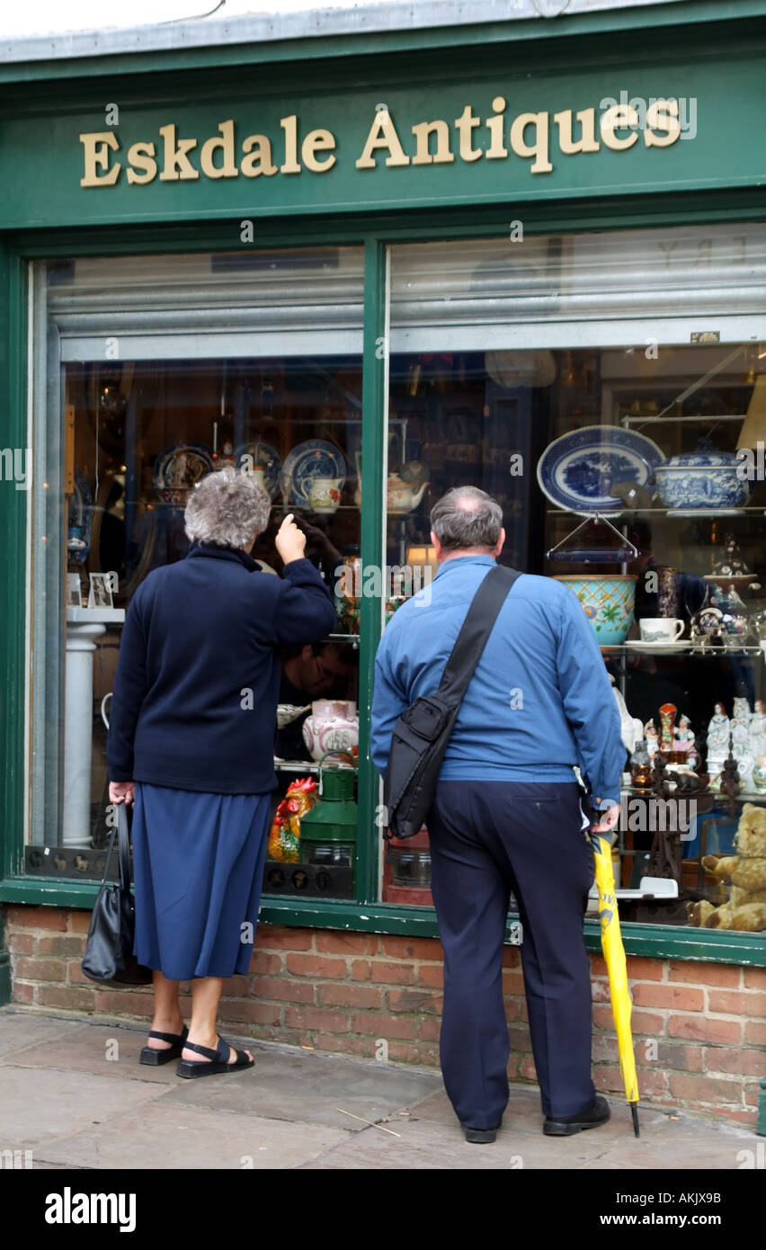 Whitby North Yorkshire England UK Europe window shopping antiques Stock ...
