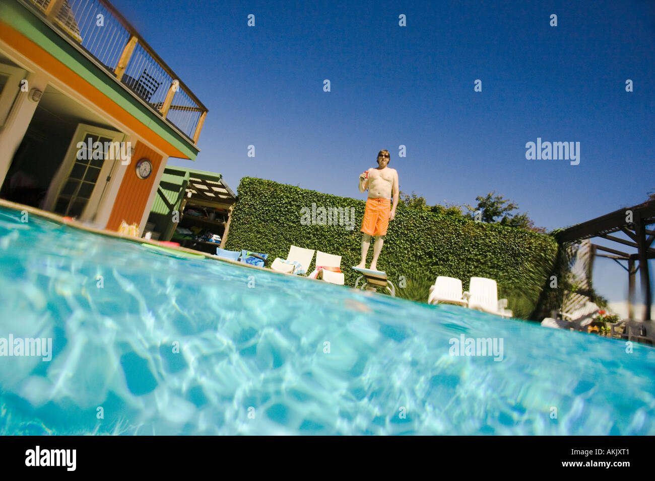 Diving board swimming pool hi-res stock photography and images - Alamy