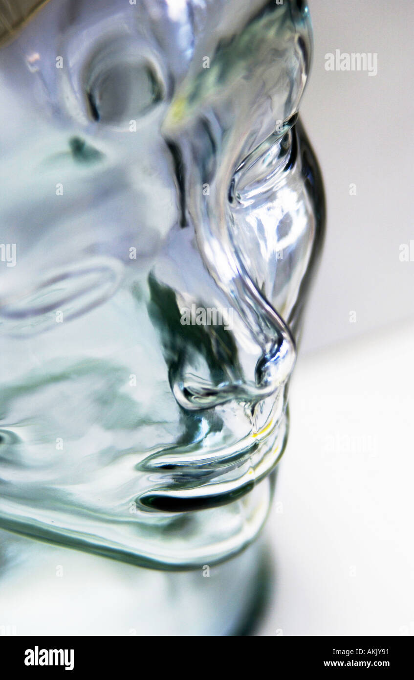 Glass sculpture of a face Stock Photo - Alamy
