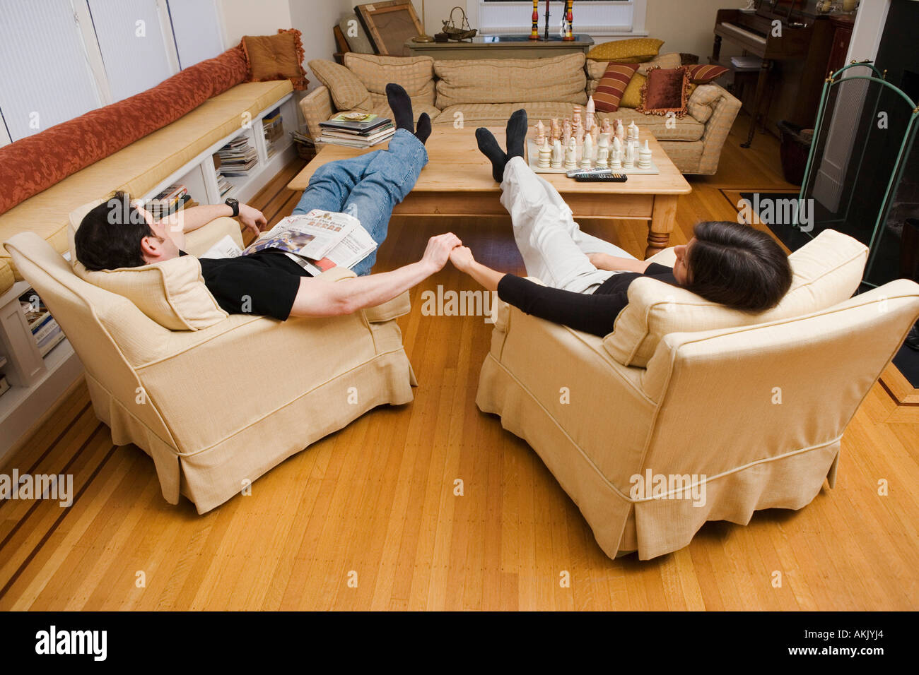 People Relaxing At Home
