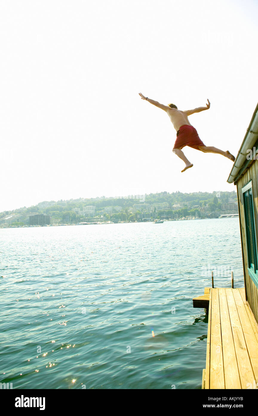 Mature man in swimming trunks hi-res stock photography and images - Alamy