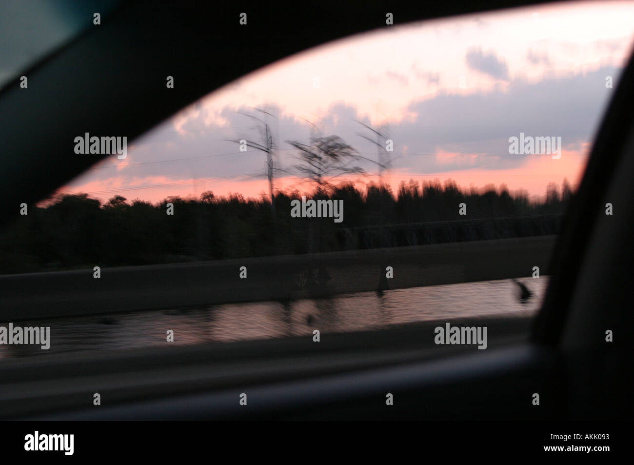 view through the windshield I 10 Louisiana USA Stock Photo - Alamy