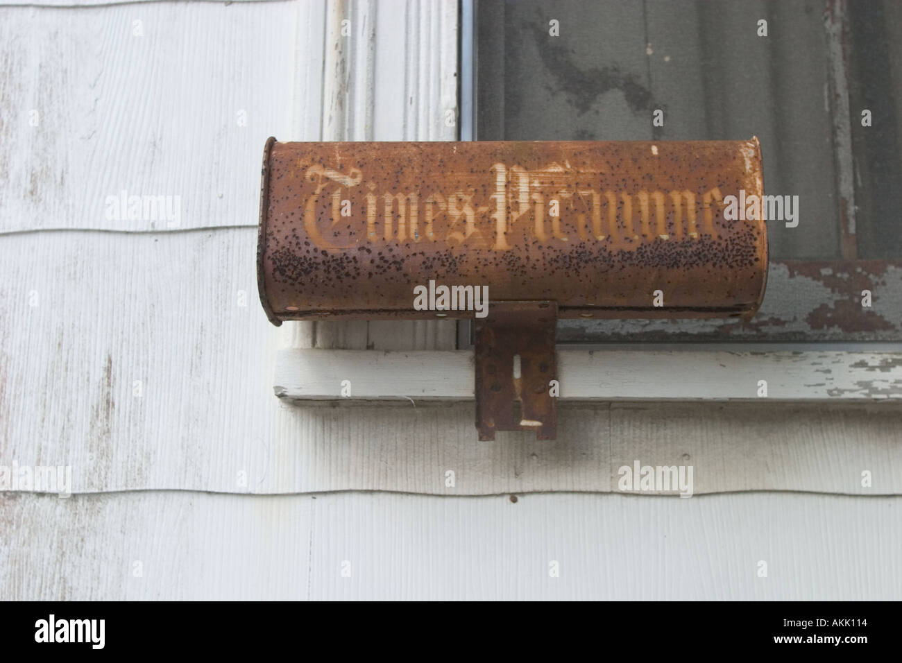 An old Times Picayune mailbox in the Bywater section of New Orleans ...
