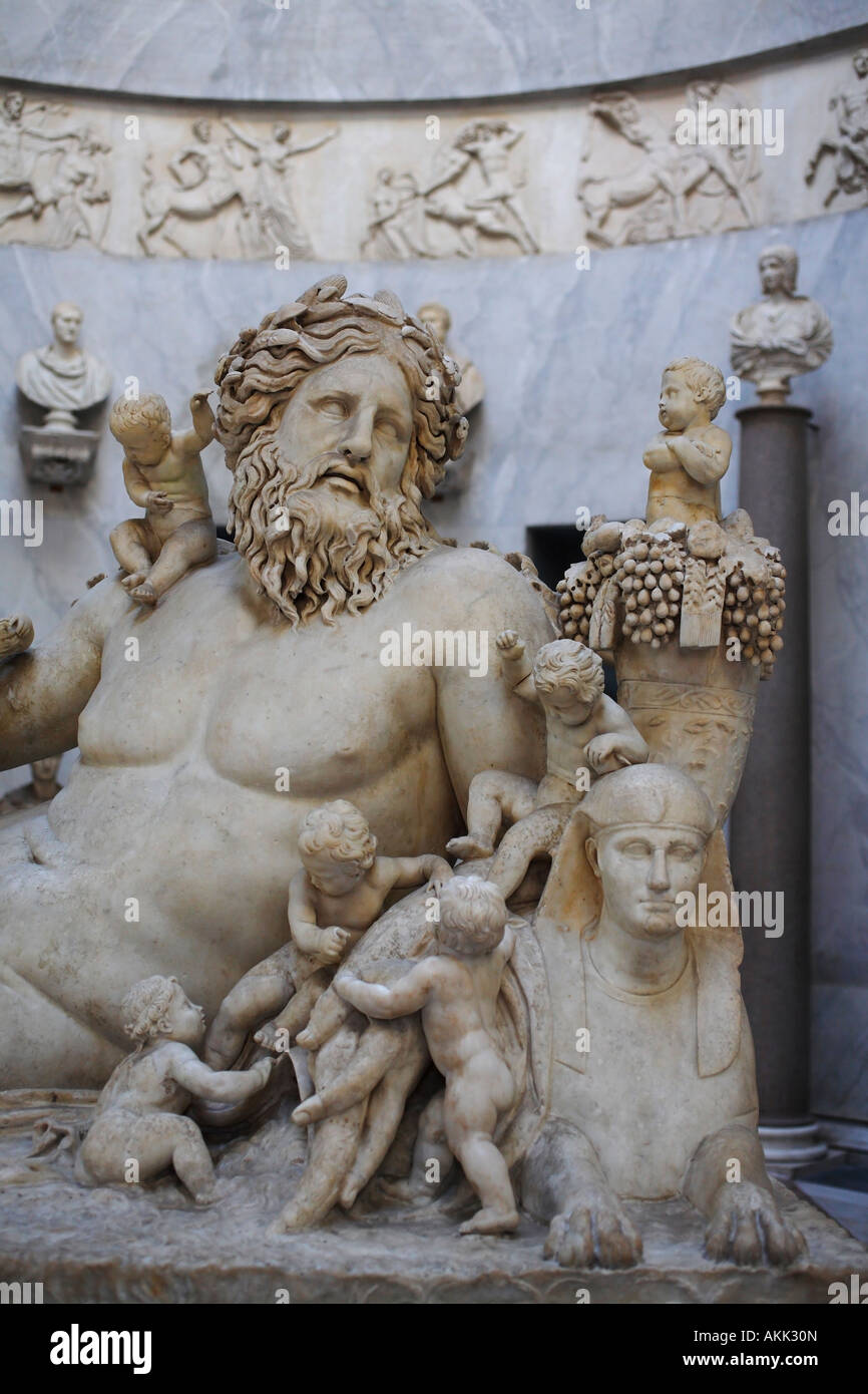 The River Nile statue, Braccio Nuovo, Vatican Museums, Italy Stock ...