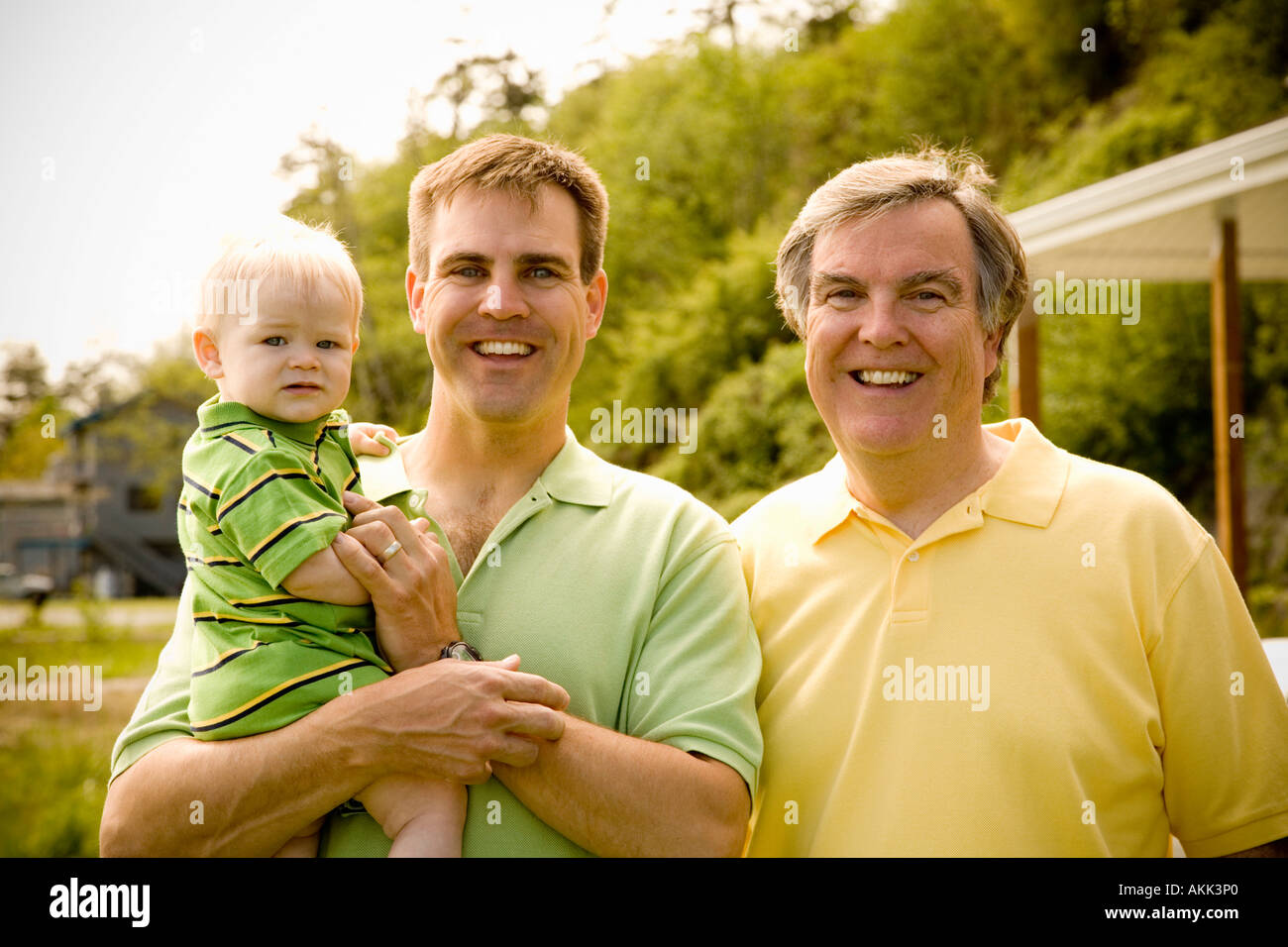 Portrait of three generations Stock Photo - Alamy