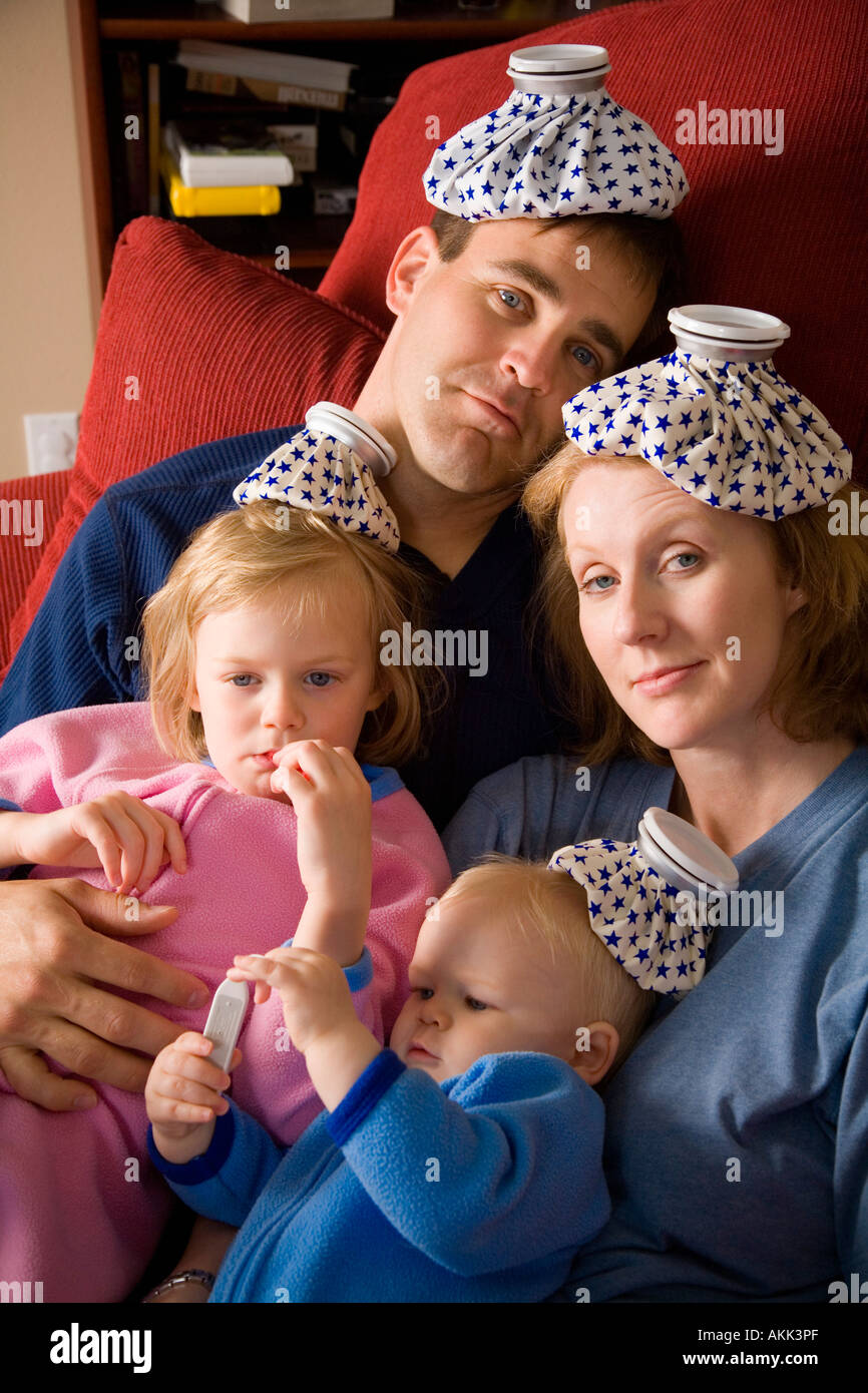 Portrait of sick family Stock Photo - Alamy