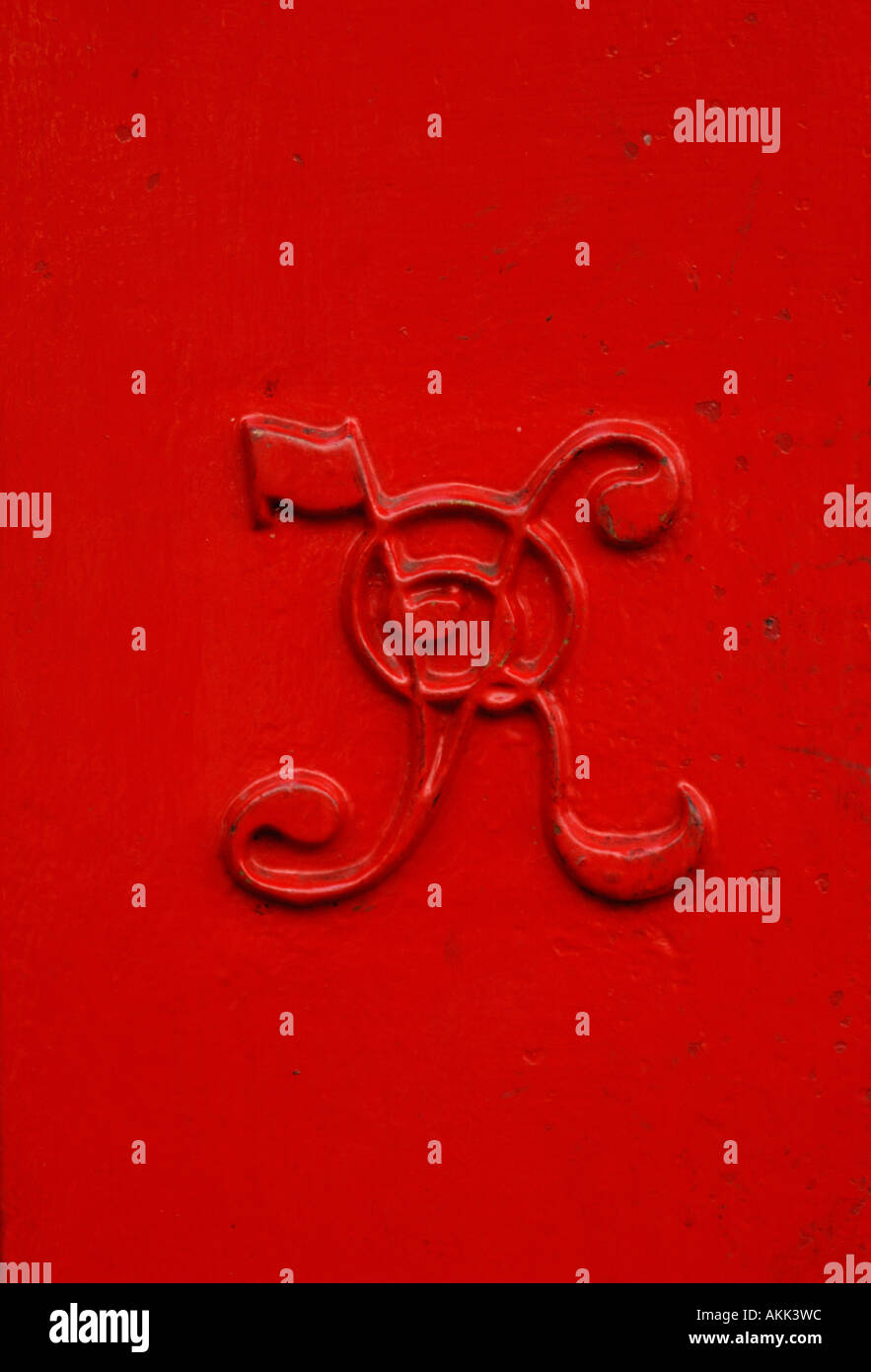 Monogram of VR for Victoria Regina Queen Victoria on a hexagonal ...