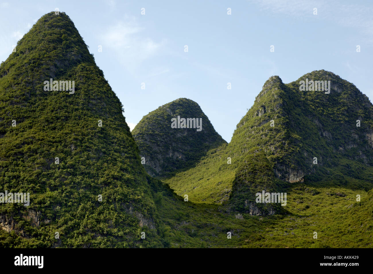 Limestone Karst peaks mountains in Yangshuo County, Guangxi, China ...