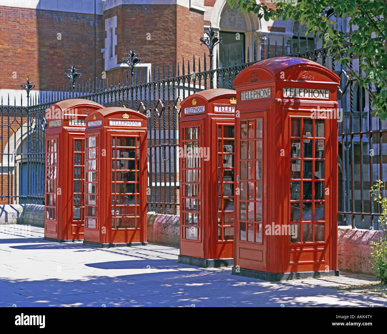 The Red Telephone Boxes in Central London England Stock Photo - Alamy