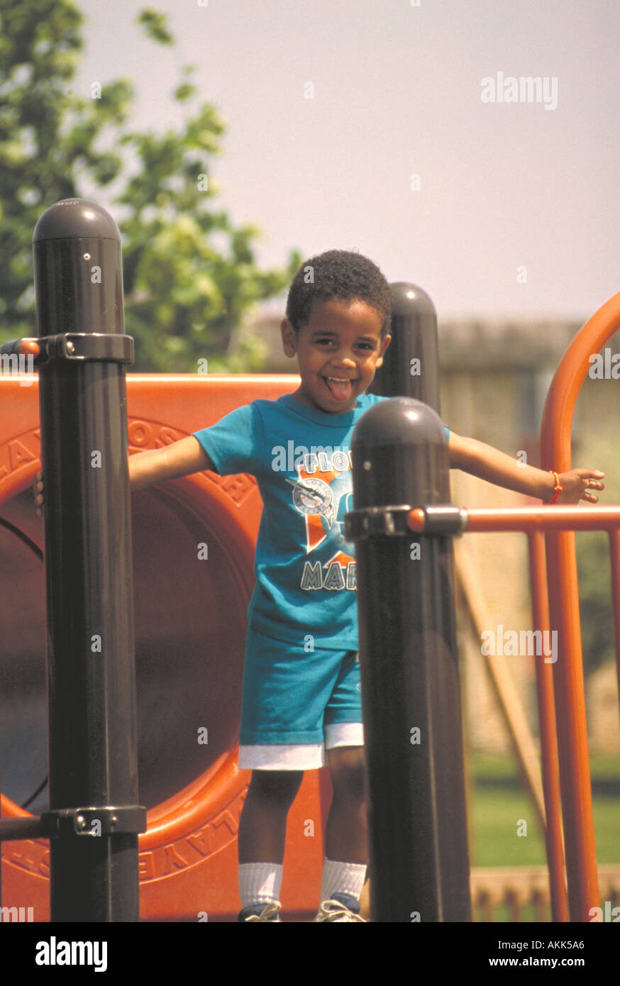 Pre school boy at playground Stock Photo - Alamy
