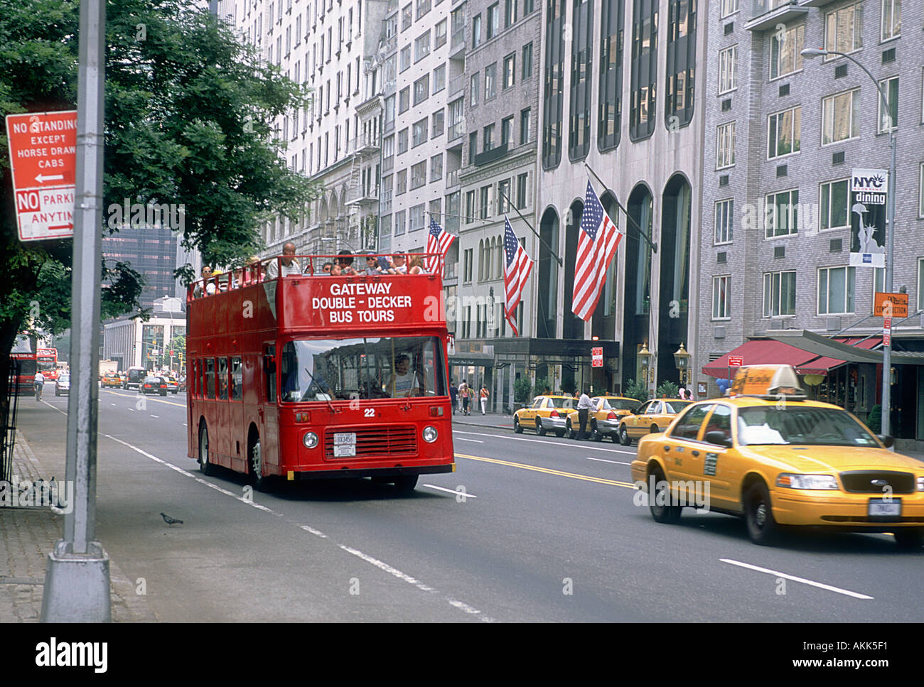 New York City Sightseeing Tour Bus Manhattan NYC USA Stock Photo - Alamy
