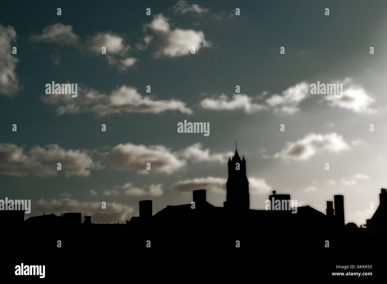 Gothic Skyline in Infrared Stock Photo - Alamy