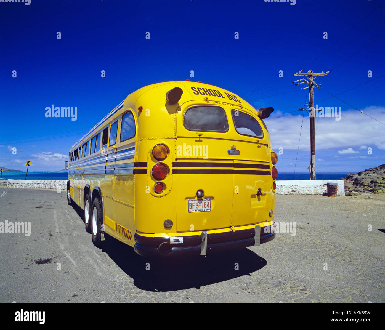 A School Bus in Oahu Island Hawaii USA Stock Photo - Alamy