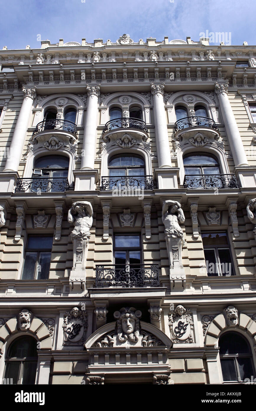 Alberta Street Art Nouveau Riga Latvia Mikhail Einstein architect Stock ...