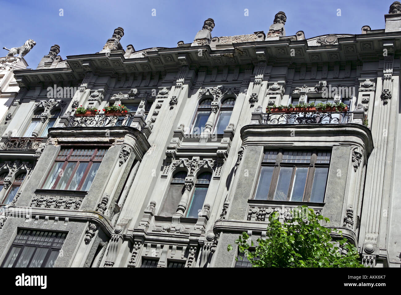 Alberta Street Art Nouveau Riga Latvia Mikhail Einstein architect Stock ...
