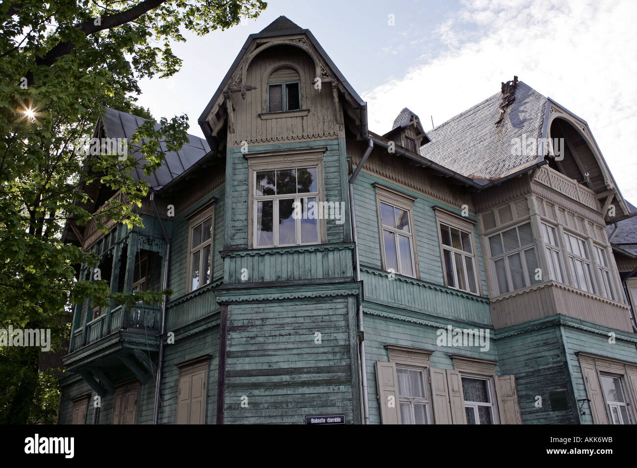 Wooden building Kipsala Island Riga Latvia Stock Photo - Alamy