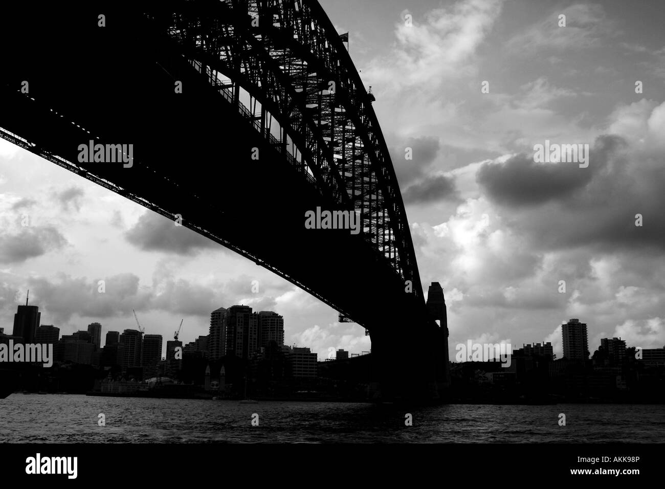 Underneath Sydney Harbour Bridge in B/W Stock Photo - Alamy