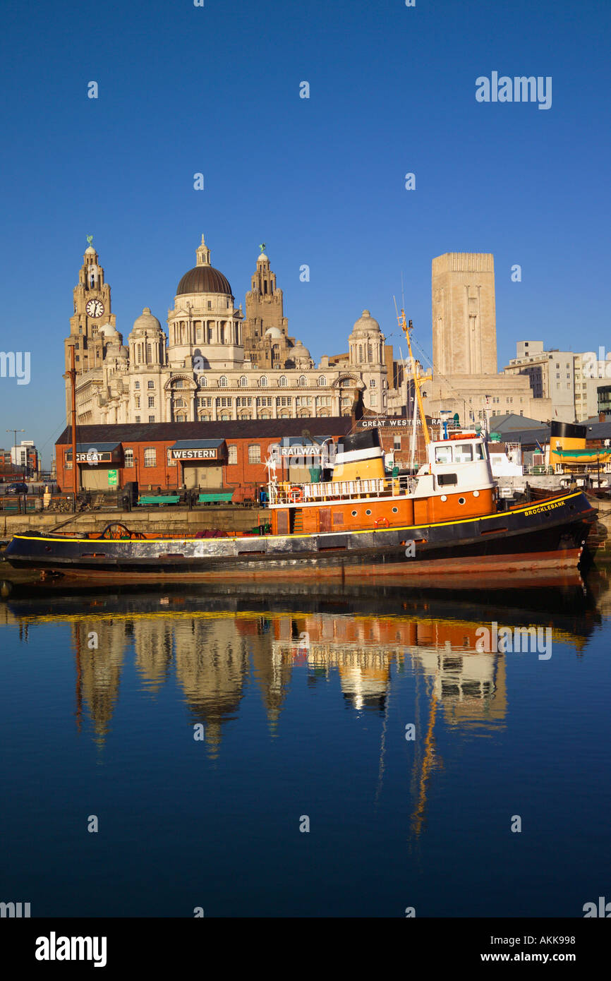 Liver Building and Tug Boats from "Albert Dock" Liverpool Merseyside ...