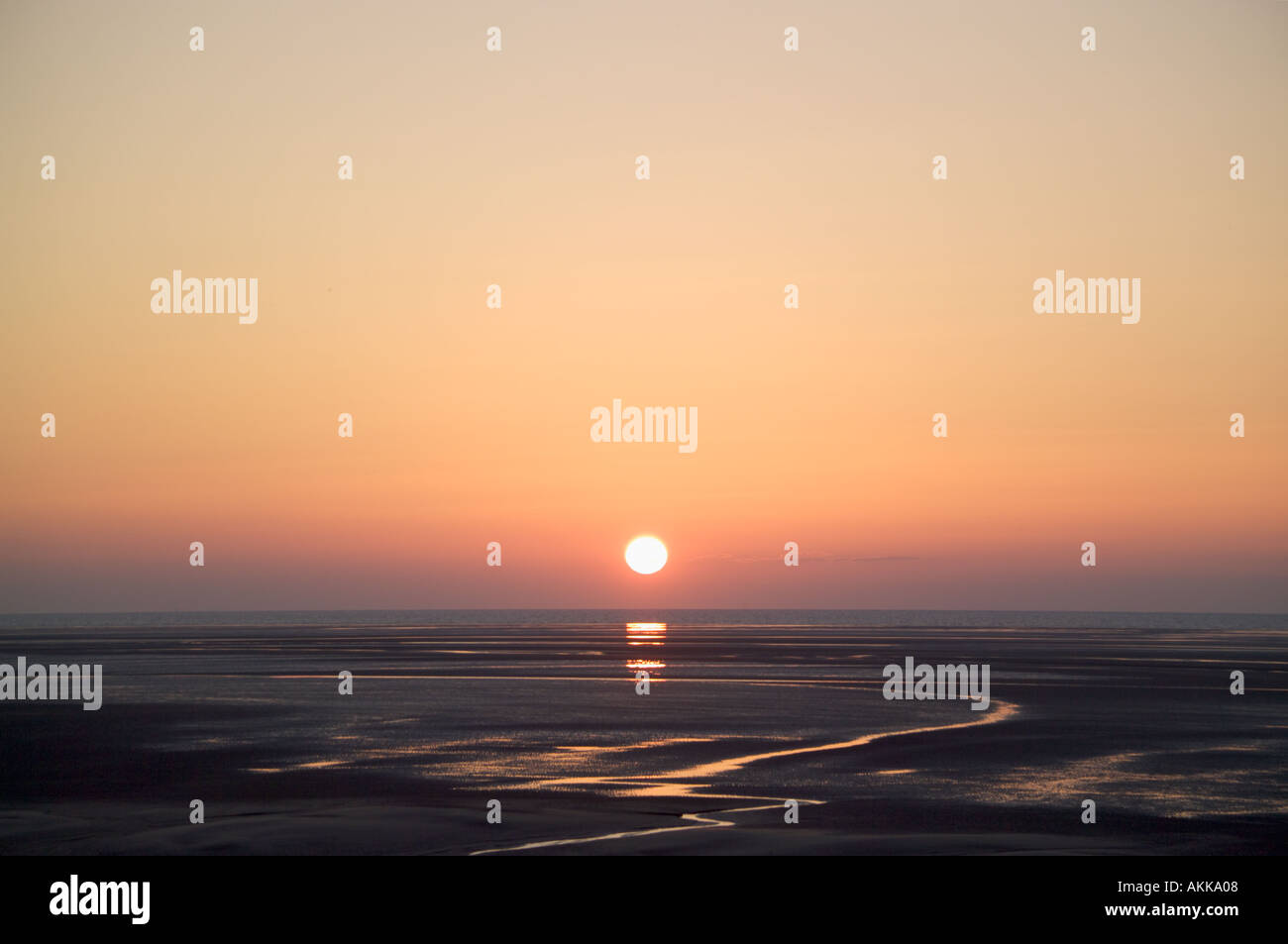 Sunset Mersey Estuary Wirral England Stock Photo - Alamy