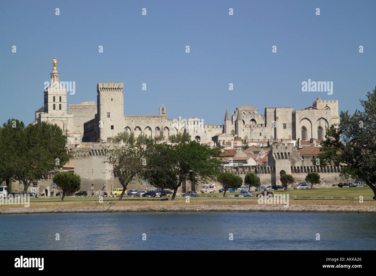 Medieval City of Avignon and River Rhone Vaucluse Provence France Stock ...