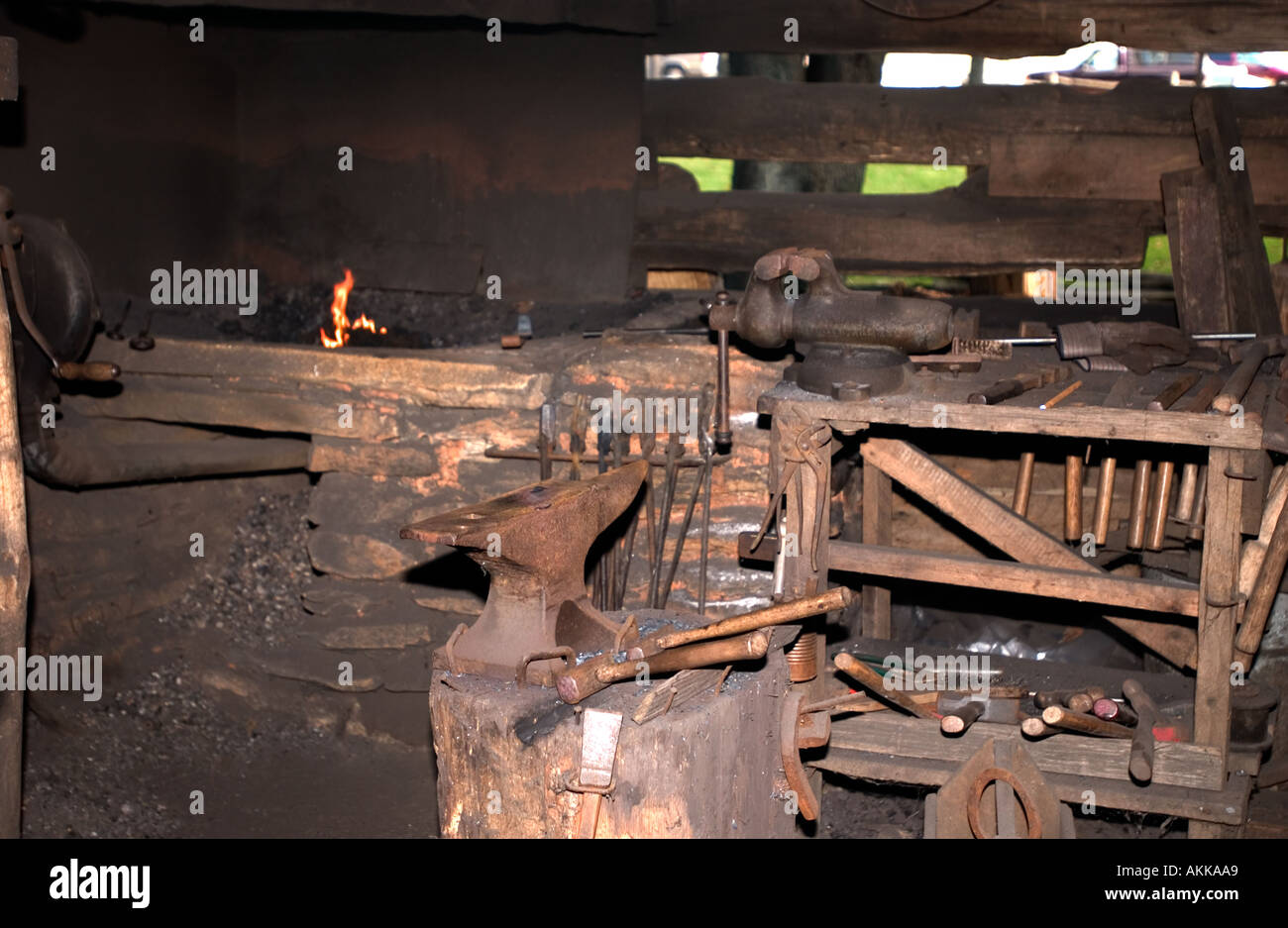 Blacksmith shop tools Stock Photo - Alamy