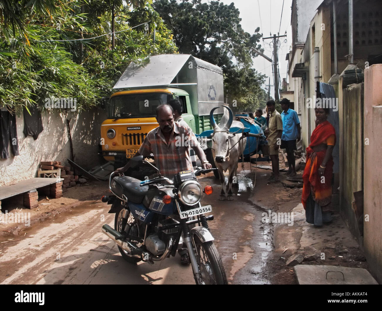 Busy street life Chennai Madras India Stock Photo - Alamy