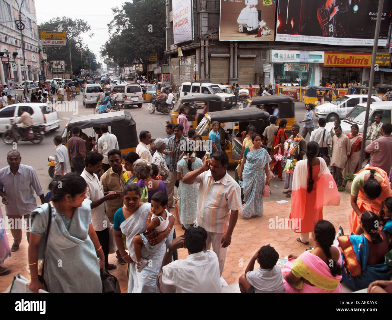 Typical busy street life Chennai Madras India Stock Photo - Alamy