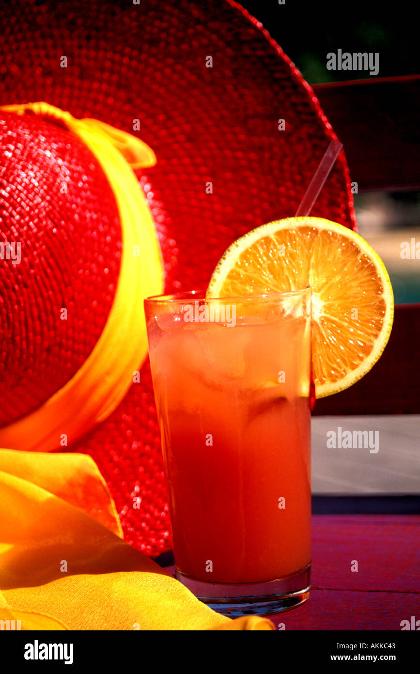Caribbean tropical rum fruit drink Stock Photo - Alamy