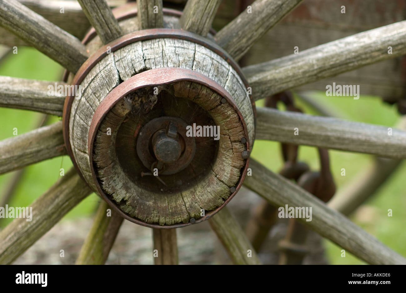 Old wagon wheel on display at Mabry Mill on the Blue Ridge Parkway VA ...