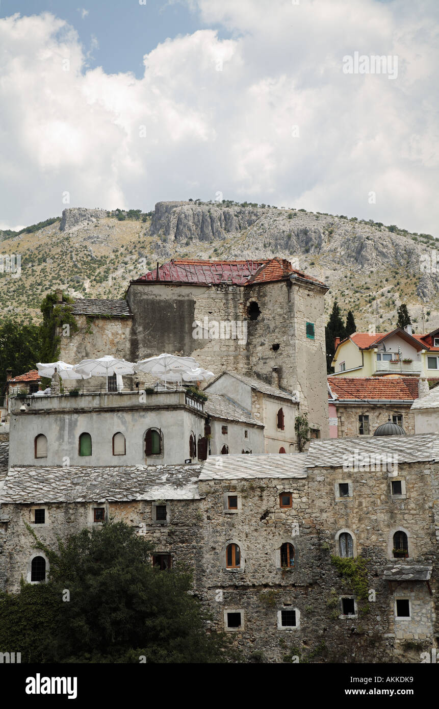 Mostar war damaged buildings Stock Photo - Alamy