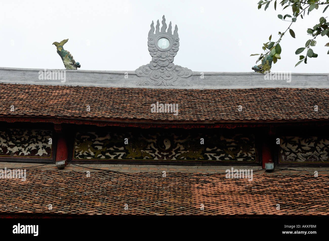 Roof top decoration at the Ngoc Son Temple, hoan Kiem Lake, Hanoi ...