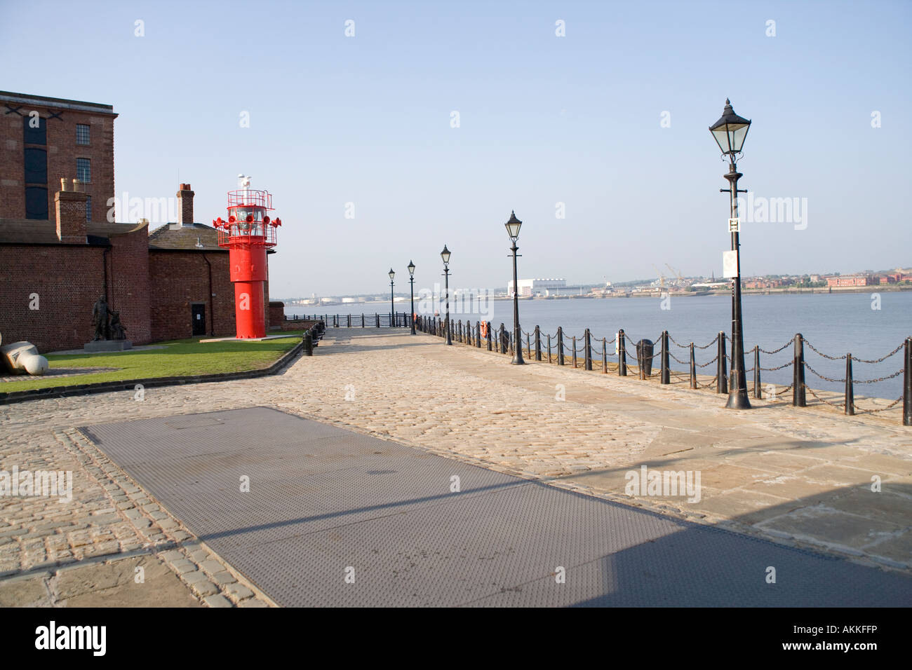 Riverside Walk and the Mersey River by Albert Dock, Liverpool, England ...