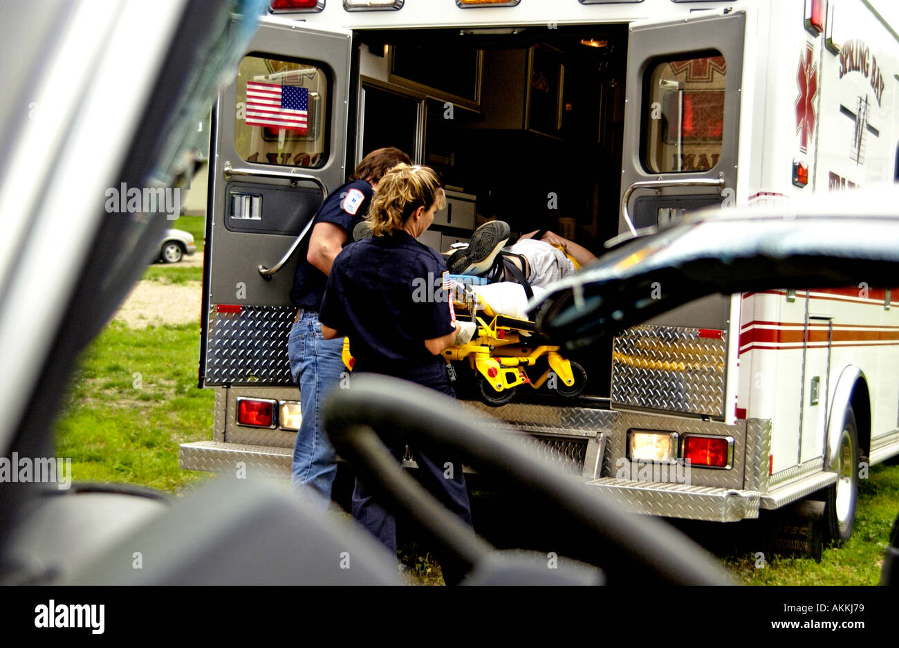 Emt patient car accident hi-res stock photography and images - Alamy