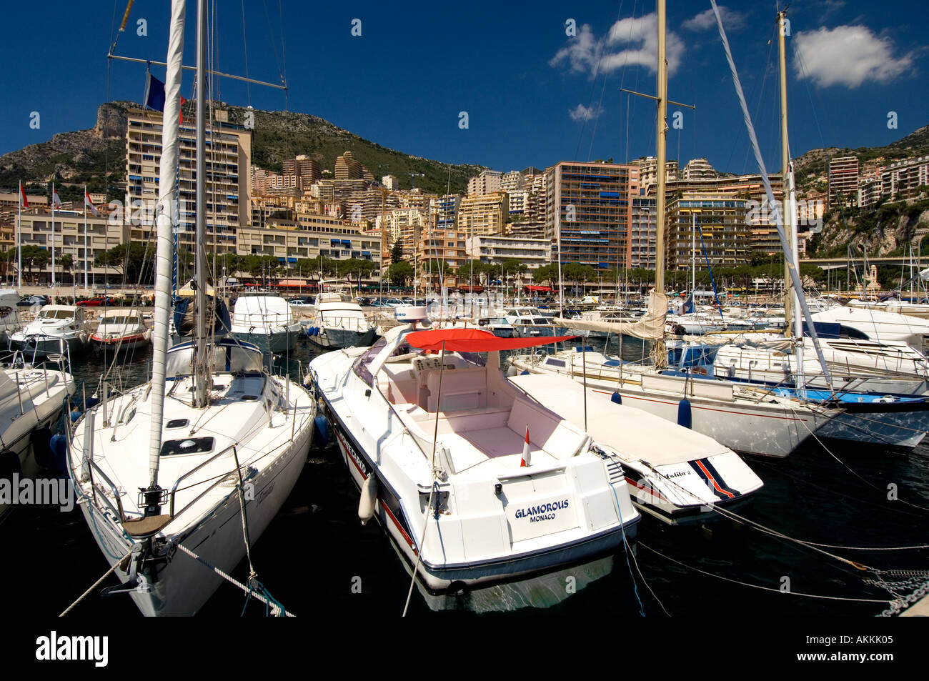 Luxury yachts berthed in the harbour of Monte Carlo in Monaco on the ...