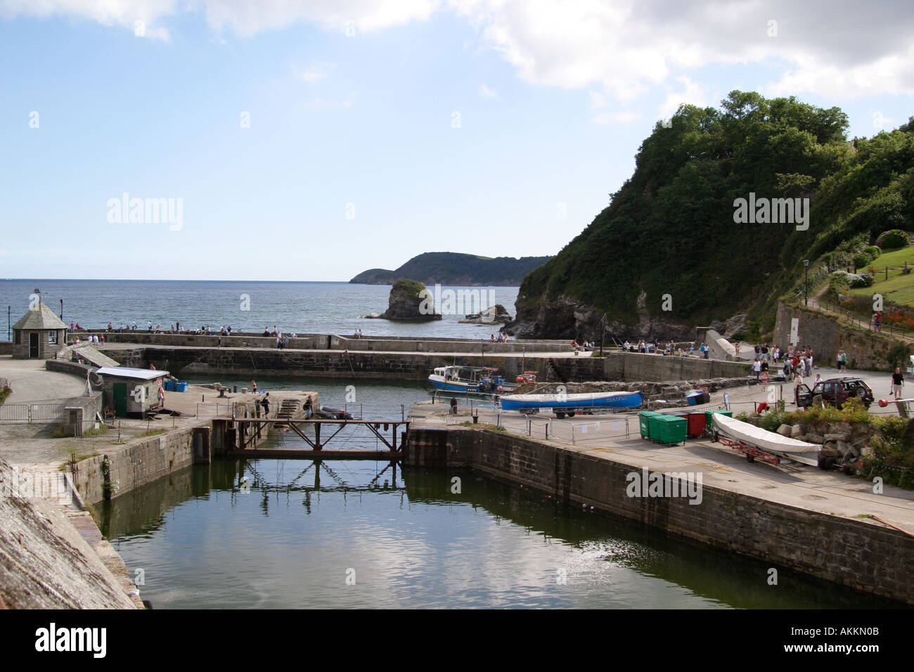 dock and lock gates Charlestown harbour Cornwall England 2005 Stock ...