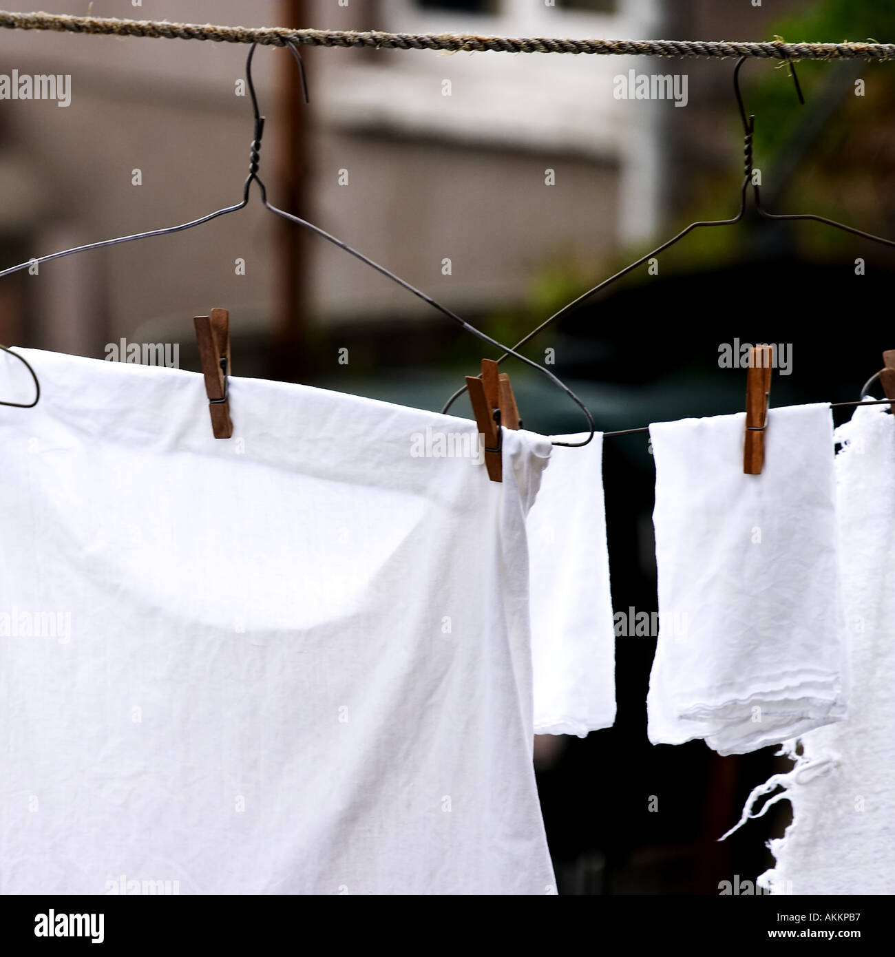 Fresh White Laundry on Air Drying on Line Cobh County Cork Ireland ...