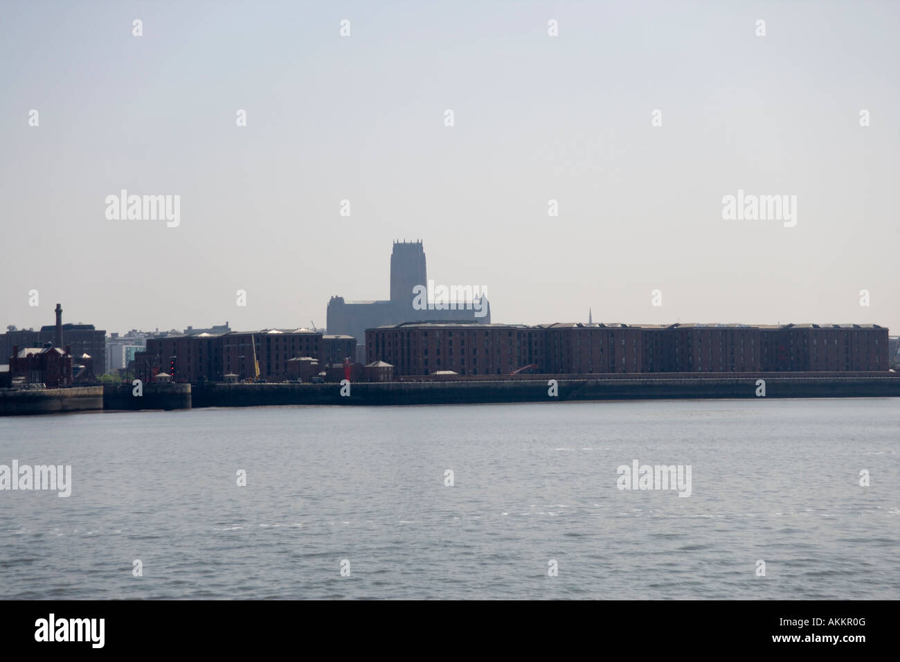 The Anglican Cathedral and the Albert Dock from the Mersey River Royal ...