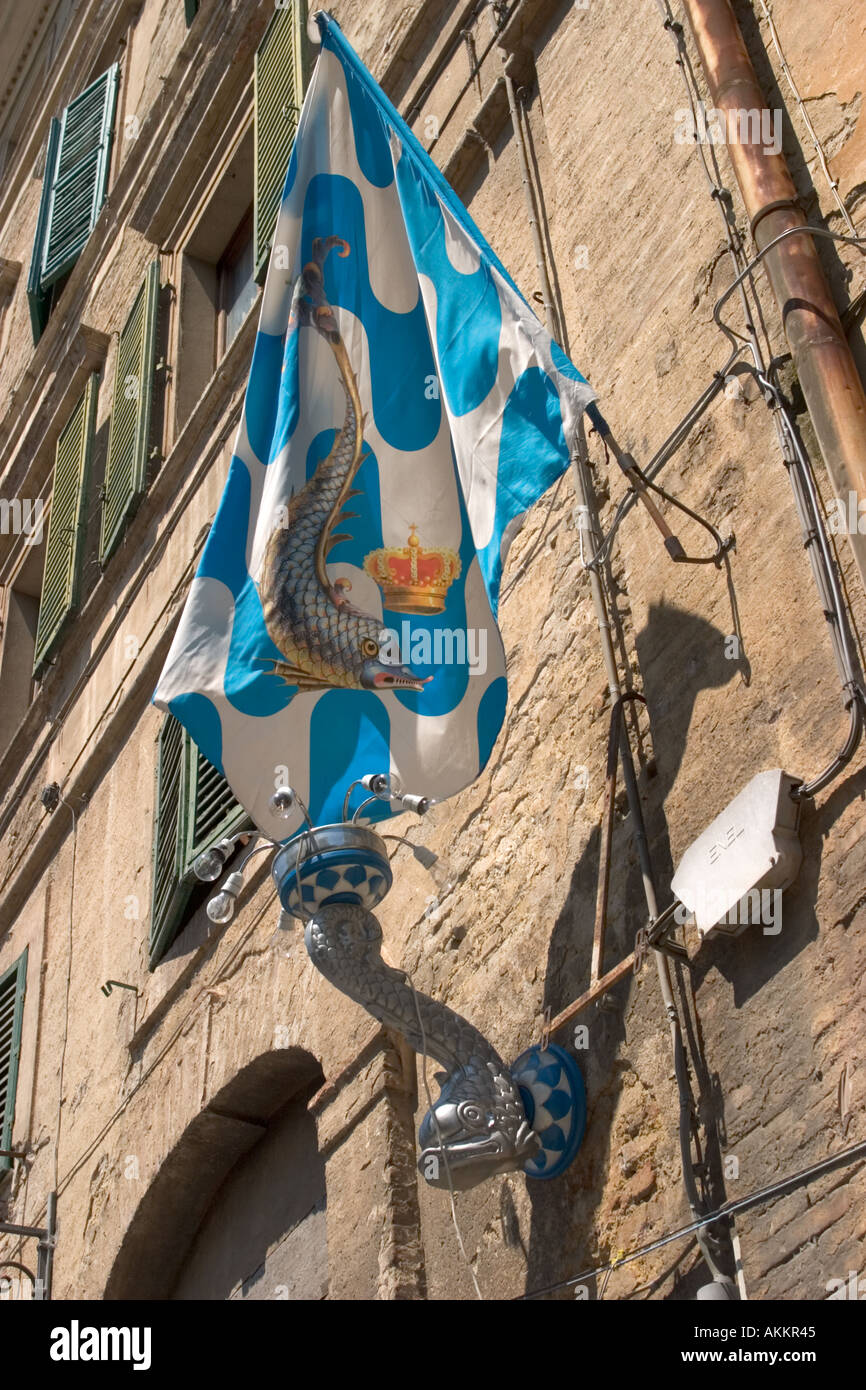 The Waives Captain Contrada flag in Siena Italy Stock Photo - Alamy