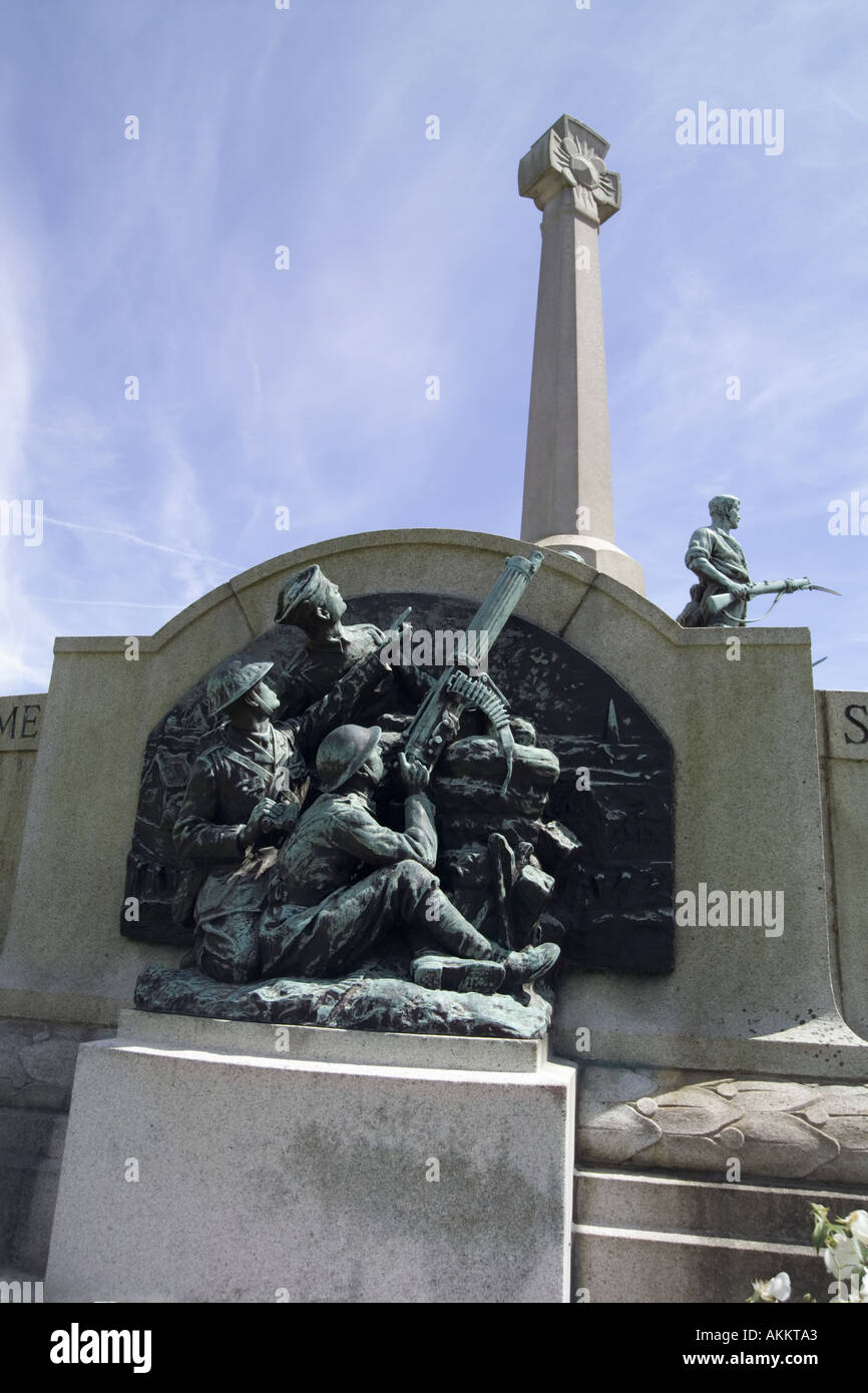 Detail of Soldiers sculpture on the War Memorial at Port Sunlight ...