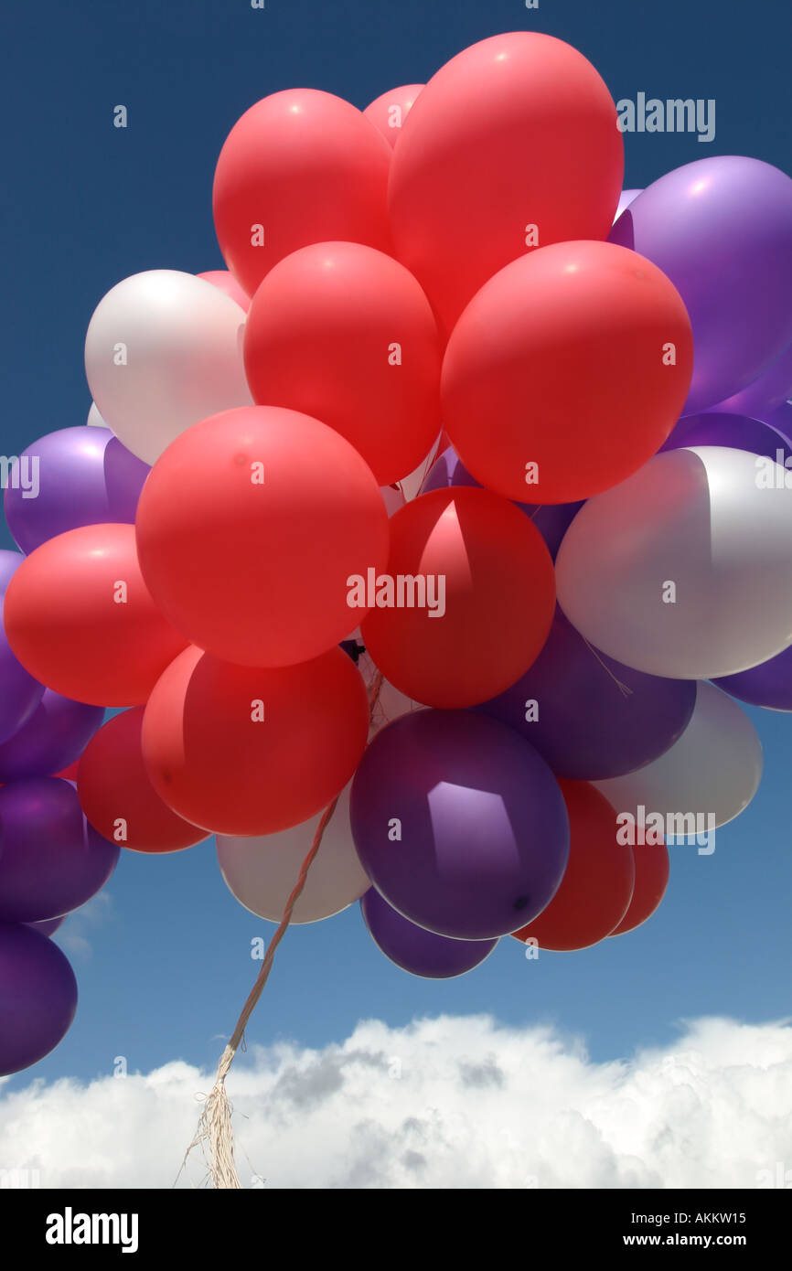 group of floating balloons Stock Photo - Alamy