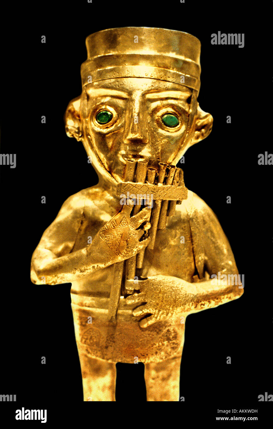 Pre Columbian Columbia Silver Panpipe Pandean pipes Stock Photo - Alamy