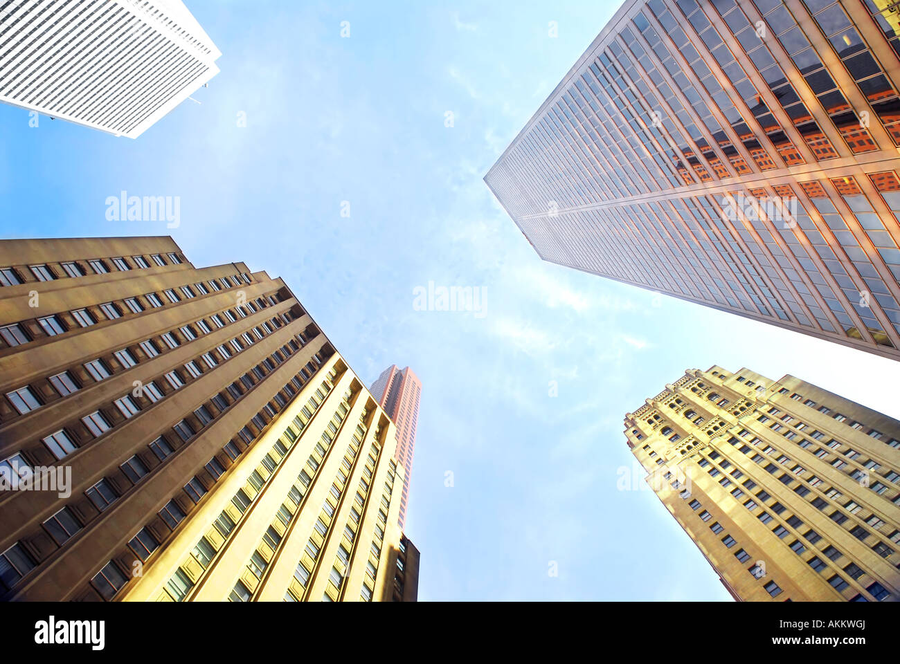 Several corporate buildings in city business center Stock Photo - Alamy