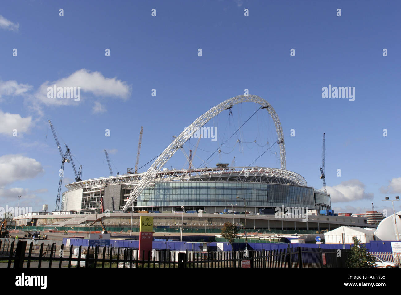 The new Wembley Stadium and arch under construction in London UK Stock ...