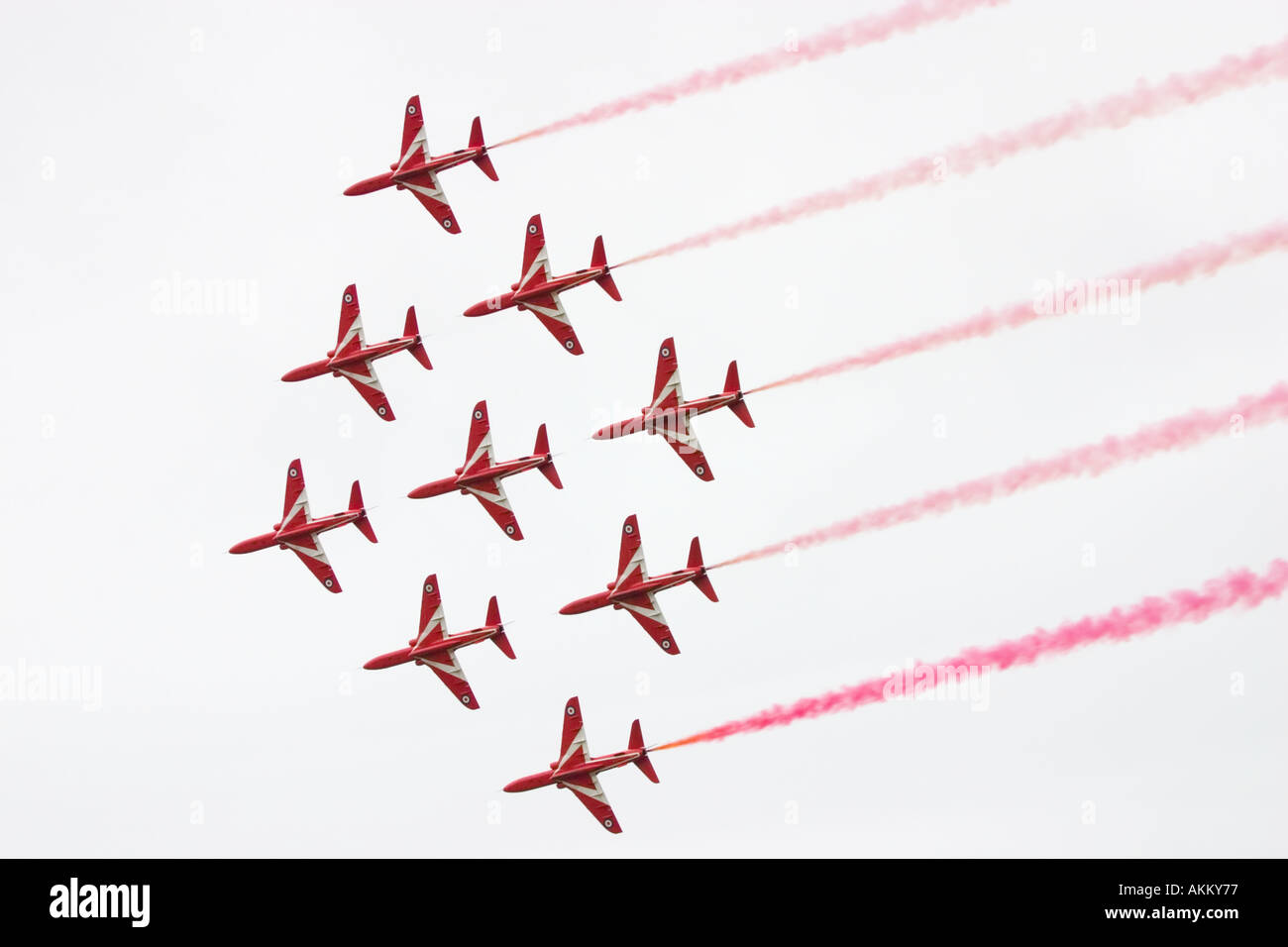 Flying trailing white smoke formation hi-res stock photography and ...