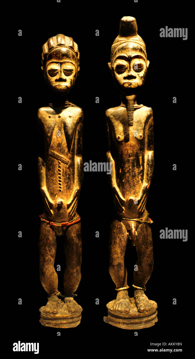 Spirit Figures Baule Ivory Coast 19 20th Cent Africa African Stock ...