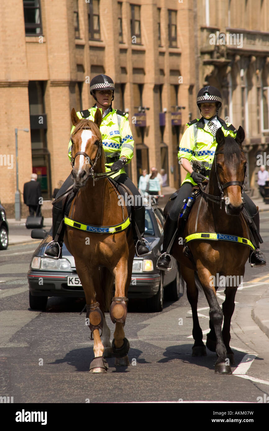 Mounted Female Police officers in central Liverpool, England Stock ...